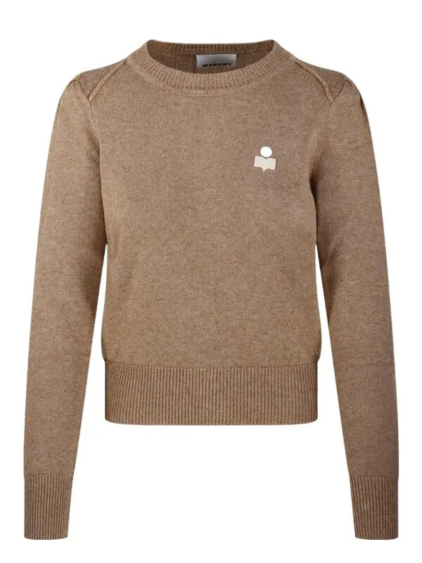 Isabel Marant Étoile Crew Neck Logo Sweater - Camel