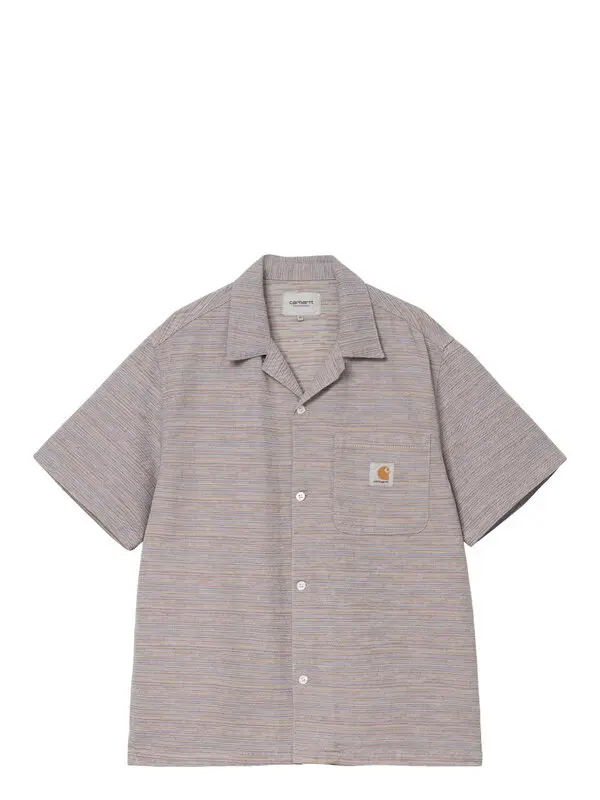 Carhartt Work In Progress Short Sleeve Gellar Stripe Shirt - Gray