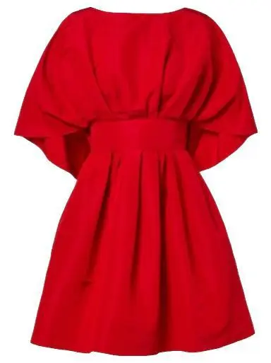 Carolina Herrera Fan Gathered Silk Mini Dress - Red