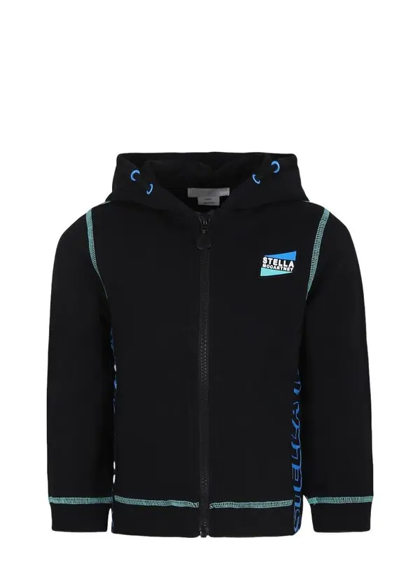 Stella McCartney Logo-print Contrast-stitch Hooded Jacket - Black