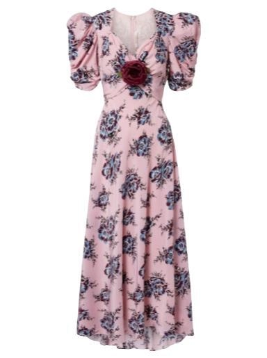 RODARTE Floral Applique Silk Gown - Pink
