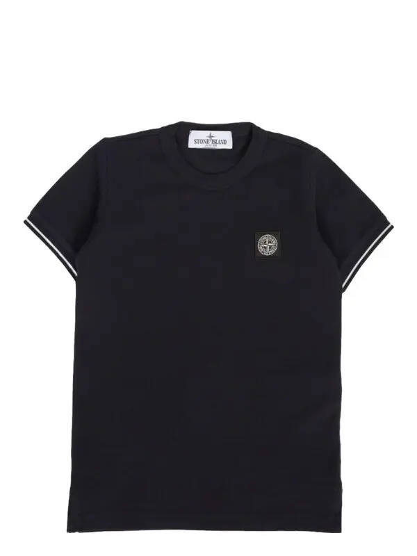 Stone Island Short Sleeve T-shirt With Logo Patch - Blue