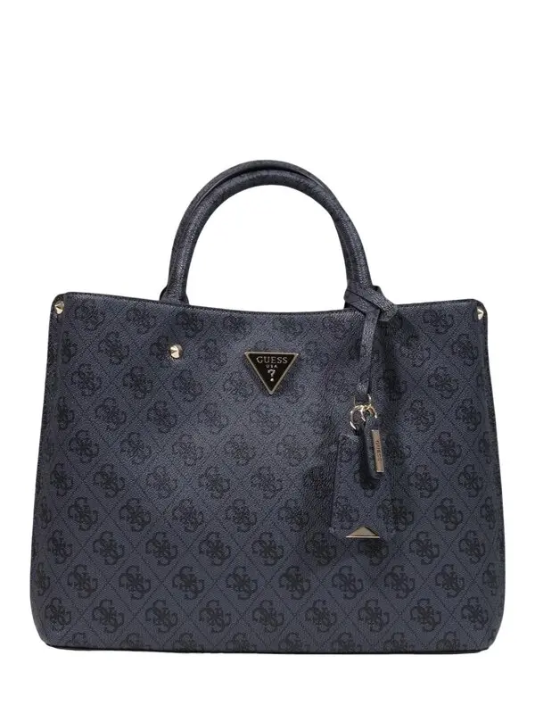 Guess Monogram Top-handle Tote Bag - Black