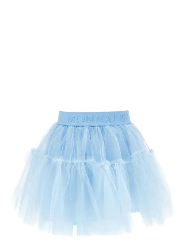 Monnalisa Ruffled Tulle Skirt - Light Blue