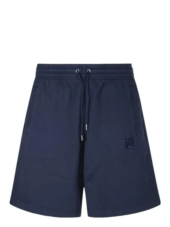 Maison Kitsuné Fox Head Patch Drawstring Shorts - Black