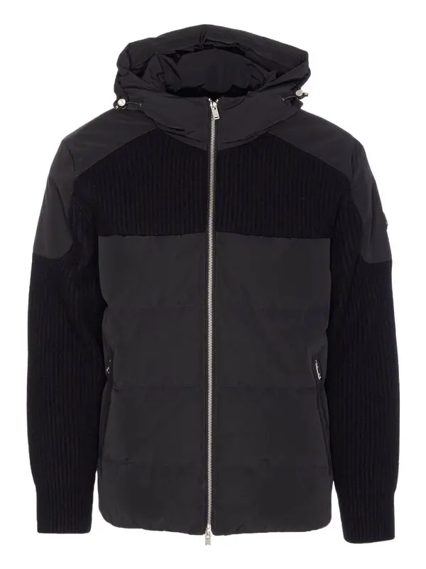 Moose Knuckles Panelled Hooded Jacket - Black