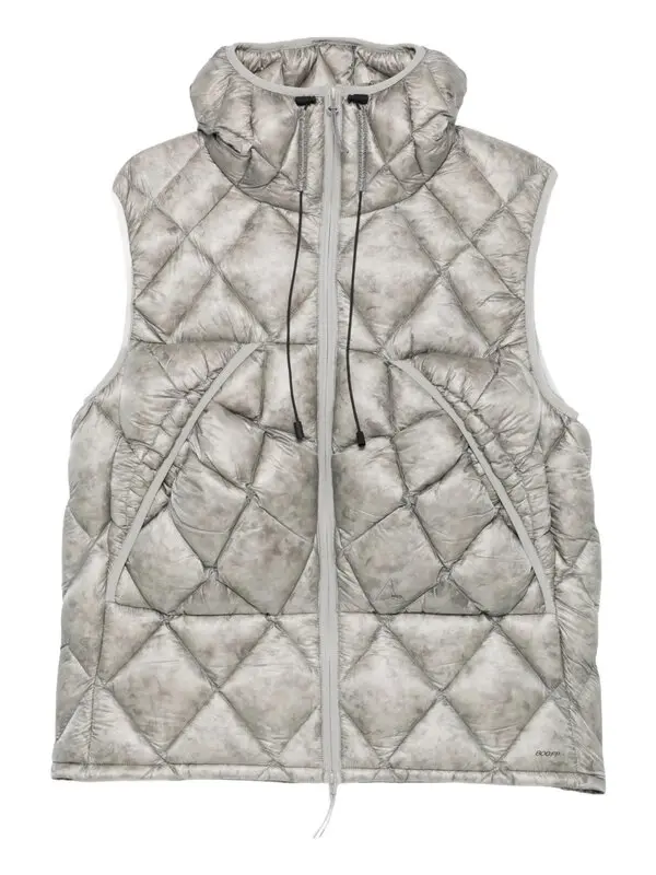 ROA Quilted Hooded Vest - Light Grey