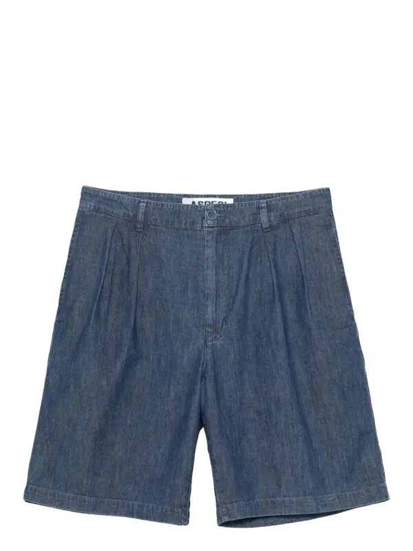 Aspesi Lightweight Denim Bermuda Shorts With Double Pleats - Medium Denim