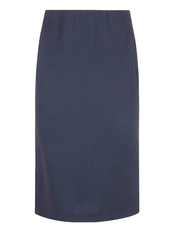 Seventy Textured Skirt With Back Slit - Blue