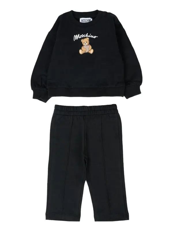 Moschino Teddy Bear Heart Graphic Sweatshirt And Sweatpants Two-pack - Black