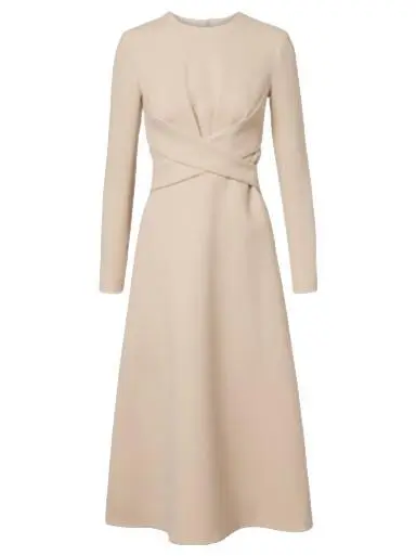 EMILIA WICKSTEAD Elta Wool Crepe Midi Dress - Nude