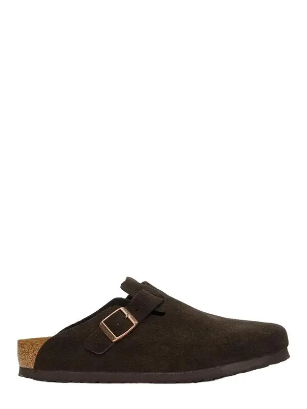 BIRKENSTOCK Boston Soft Suede Clogs - Black
