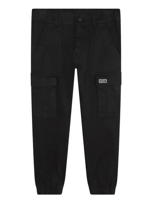 Dkny Logo Patch Cargo Pants - Black