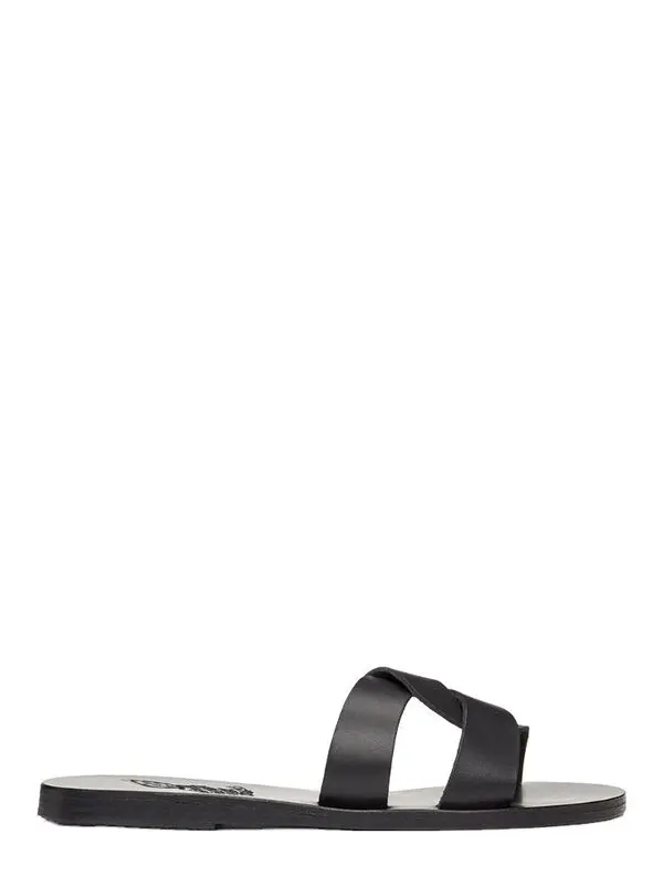 ANCIENT GREEK SANDALS Desmos Crossover Leather Sandals - Black