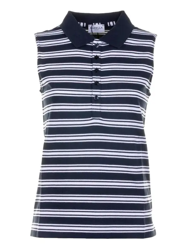Marella Sleeveless Striped Polo - Multicolor