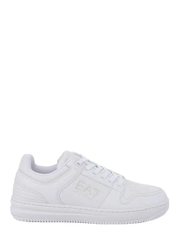 EA7 Embossed-logo Lace-up Sneakers - White