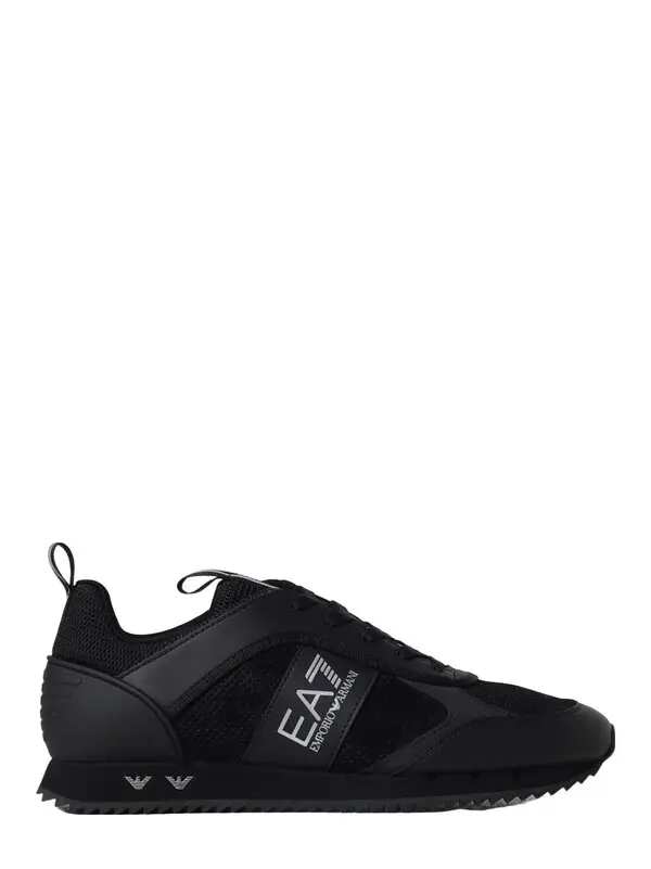 EA7 Logo-printed Panelled Low-top Sneakers - Black