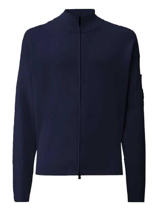 C.P. COMPANY Long-sleeved Zip-up Cardigan - Black