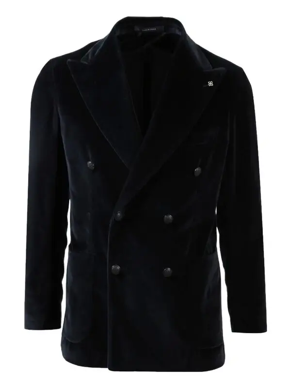 Tagliatore Double-breasted Long-sleeved Suit Jacket - Black
