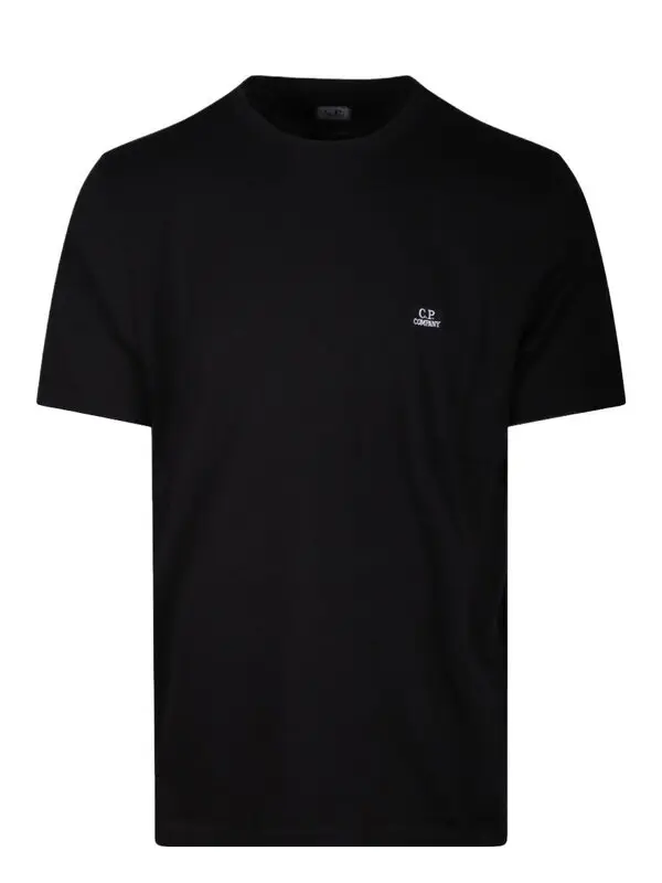 C.P. COMPANY Logo Embroidered T-shirt - Black