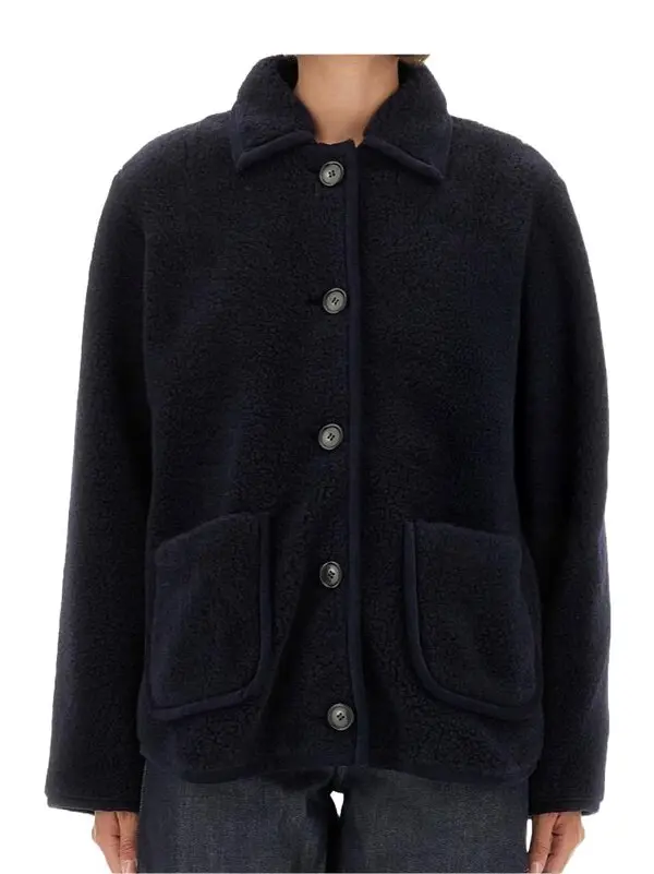 A.p.c. Textured Buttoned Jacket - Blue