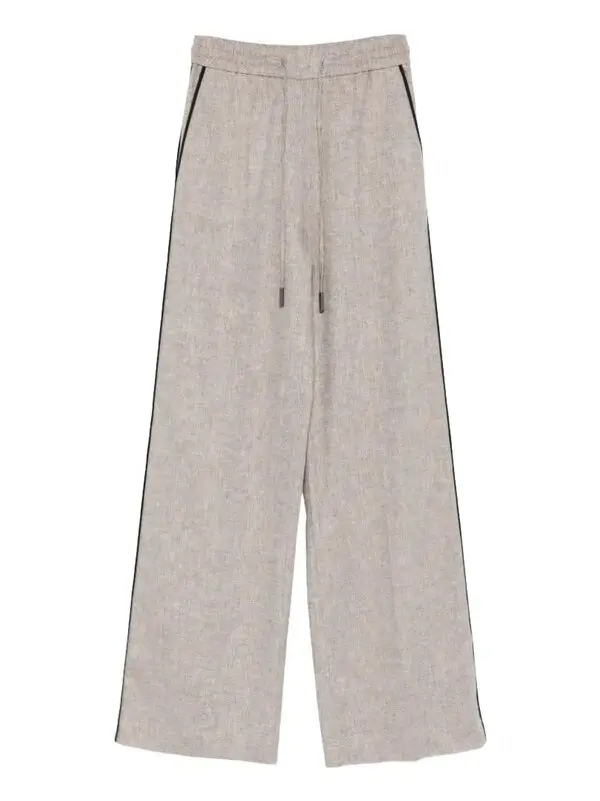Iceberg Drawstring Trousers With Contrast Piping - Grey