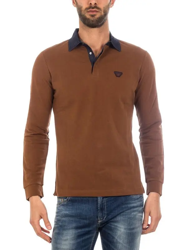 Emporio Armani Logo Slim Polo Shirt - Brown