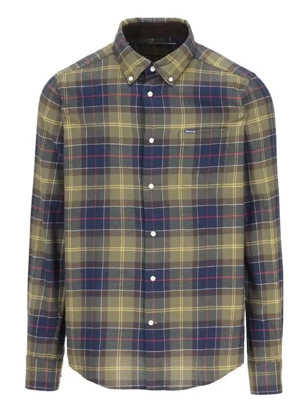 Barbour Check Pattern Cotton Shirt - Gray