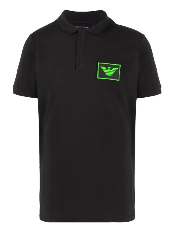 Emporio Armani Logo Polo Shirt - Black