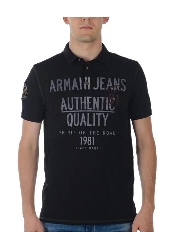 Emporio Armani Short-sleeved Polo Shirt - Black