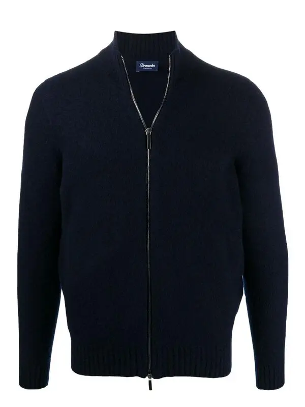 DRUMOHR Zip-up Wool Cardigan - Black