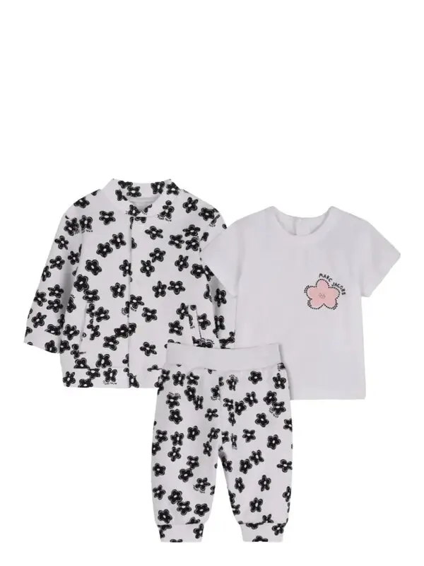 Marc Jacobs Floral Print Jacket, T-shirt, And Trousers Set - White