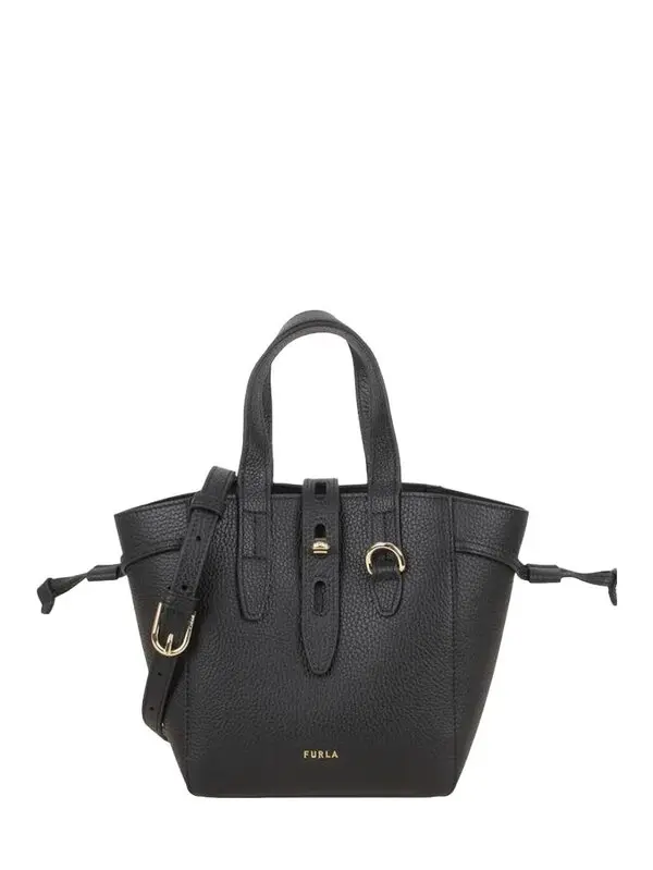 Furla Mini Net Leather Tote Bag - Black