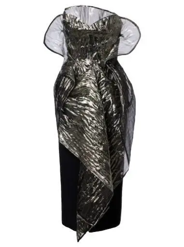 Maticevski De La Cruz Cocktail Dress With Metallic Finish - Black