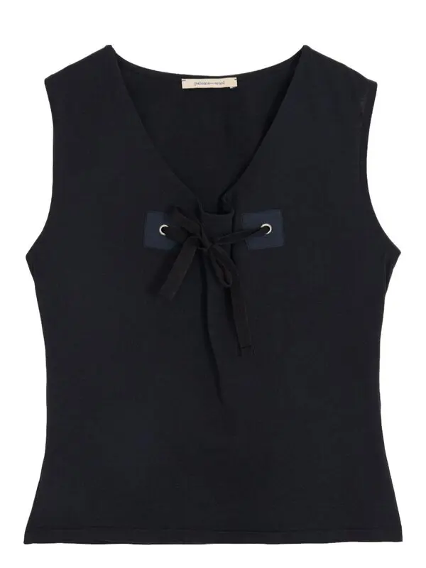 Paloma Wool Sleeveless Lace-up Top - Black