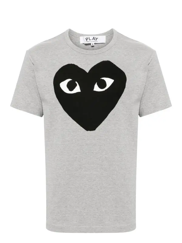 Play Comme Des Garcon Heart Print T-shirt - Gray