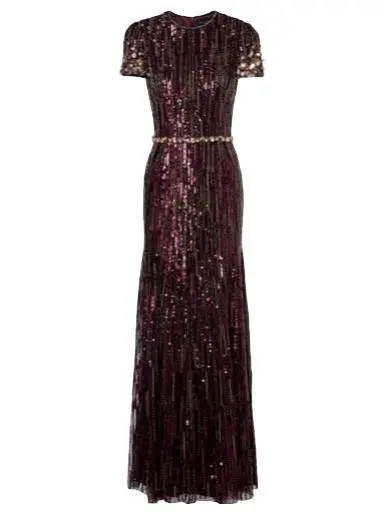 Jenny Packham Ninetta Sequined Gown - Black