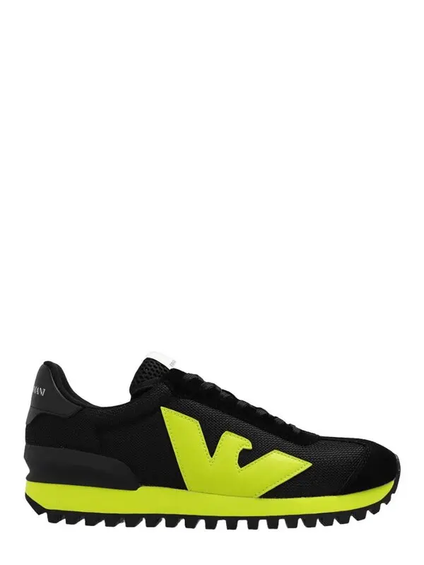 Emporio Armani Logo Patch Low-top Sneakers - Black