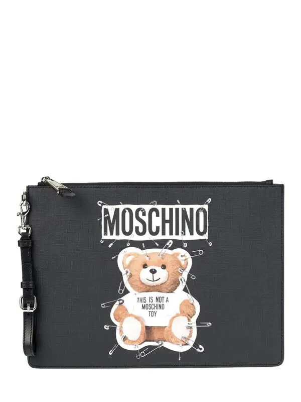 Moschino Teddy Bear Logo Clutch - Black