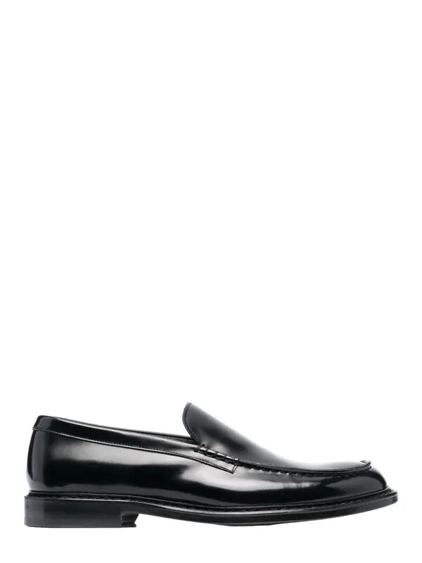 DOUCAL'S Round Toe Loafers - Black