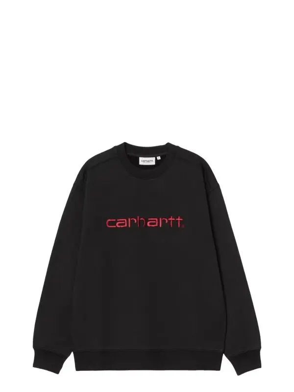 Carhartt Work In Progress Crew Neck Sweatshirt With Embroidered Logo - Black