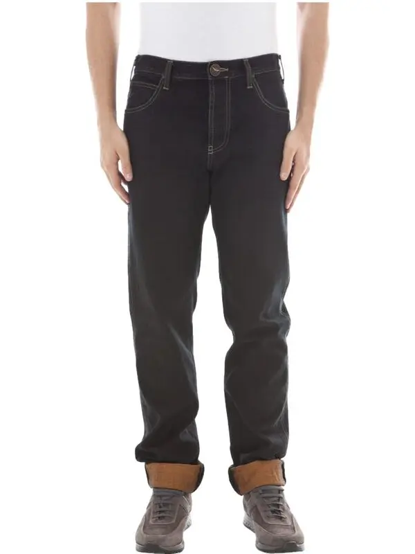 Emporio Armani Dark Wash Logo Detailed Jeans - Black