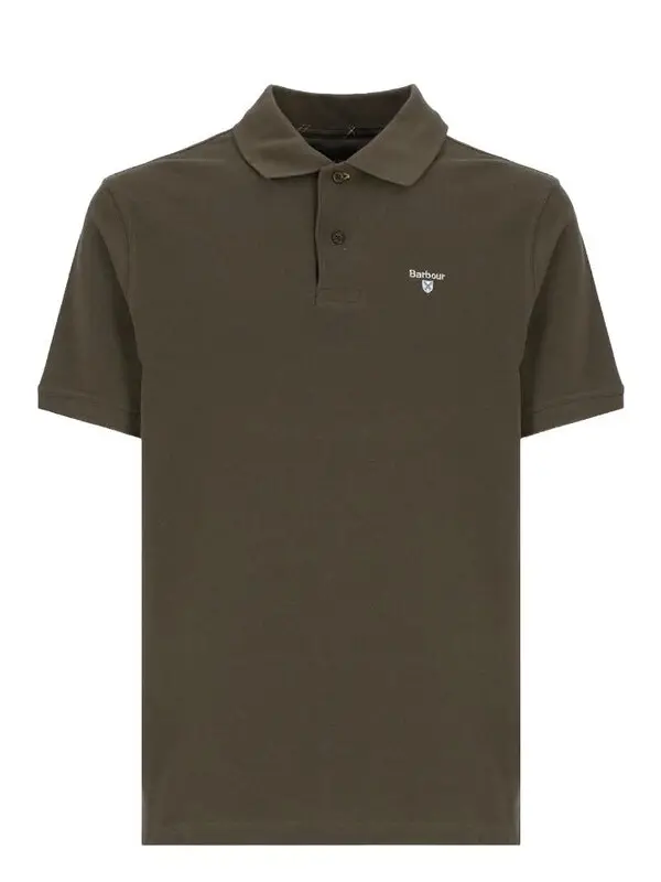 Barbour Logo Embroidered Short-sleeved Polo Shirt - Brown