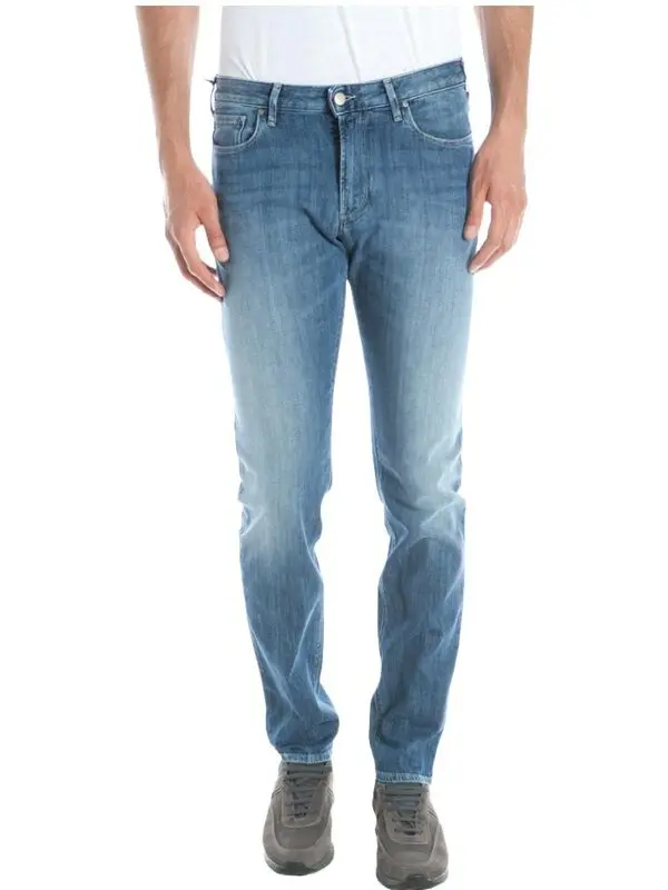Emporio Armani Slim Fit Logo Jeans - Blue