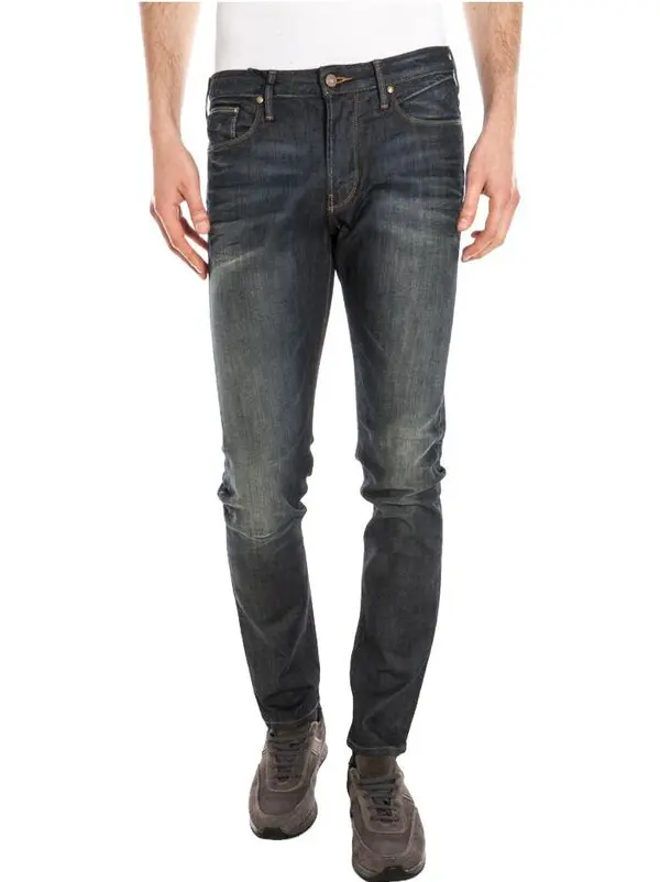 Emporio Armani Slim Fit Dark Wash Denim - Black