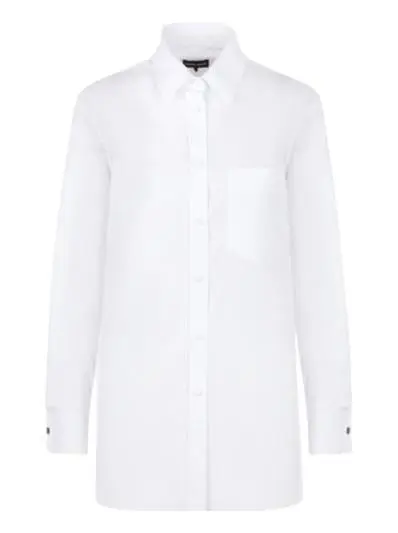 Giorgio Armani Long Sleeve Cotton Shirt - White