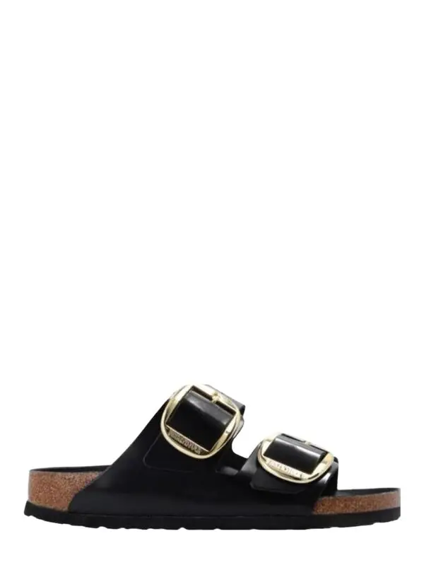BIRKENSTOCK Double Strap Sandals With Gold Buckles - Black