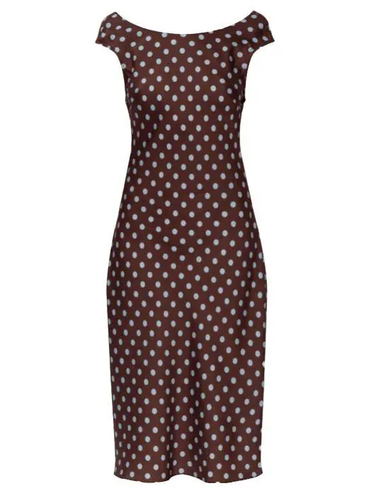Posse Polka Dot Midi Dress With Draped Open Back - Brown