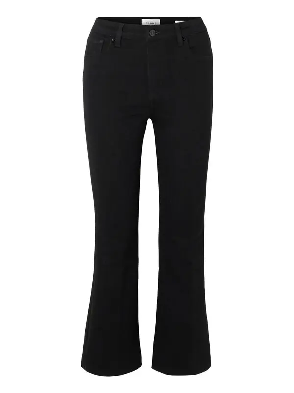 FRAME Reboot Crop Stretch High-rise Bootcut Jeans - Black