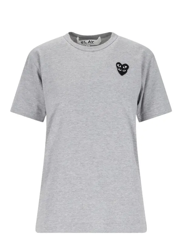 Play Comme Des Garcon Comme Des Garçons Play Logo Patch Crewneck T-shirt - Gray